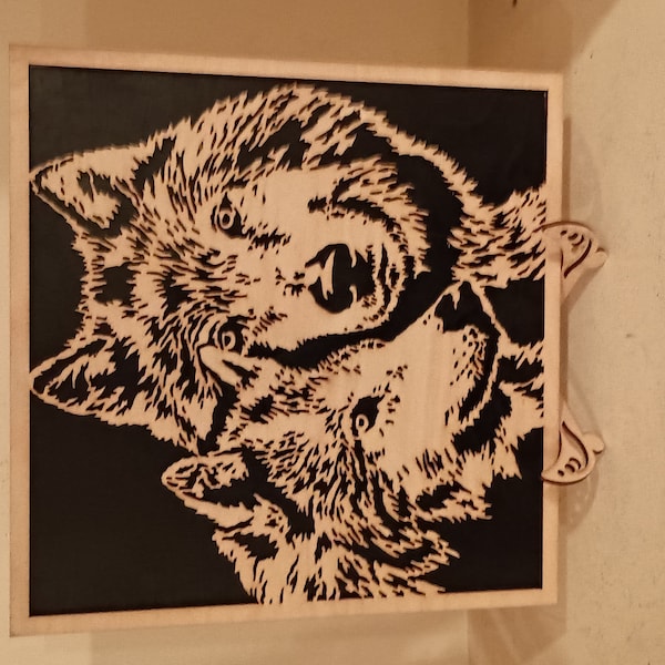 065-wolves - Scroll Saw Pattern (pdf, Jpg, Dxf, Svg, Eps) - Etsy