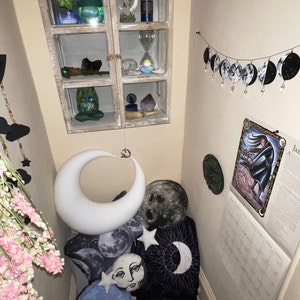 Large Full Moon Decor Crystal Wall Hanging Moon Goddess - Etsy