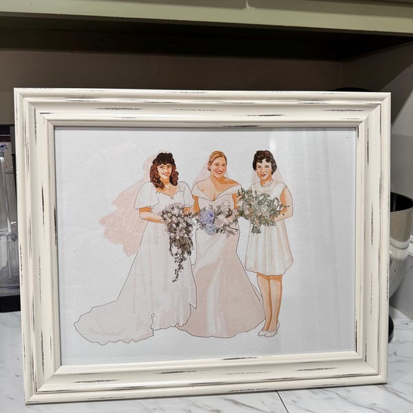 Generational Wedding Portrait, Mother of the Bride Gift, Custom Wedding ...