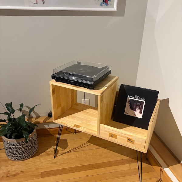 Record Player Stand, Vinyl Console, Turntable Station, Turntable Stand ...