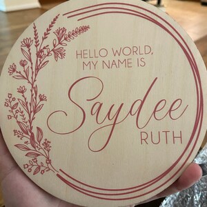 Newborn Name Sign Hello World My Name Is Floral Baby Name - Etsy