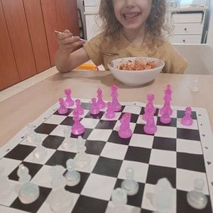 Replacement Glitter Resin Chess Pieces ONLY Enchanted Opal & Chunky ...