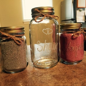 3 Mason Jars, Sand Ceremony, Unity Jars, Mason Jars, Personalized ...