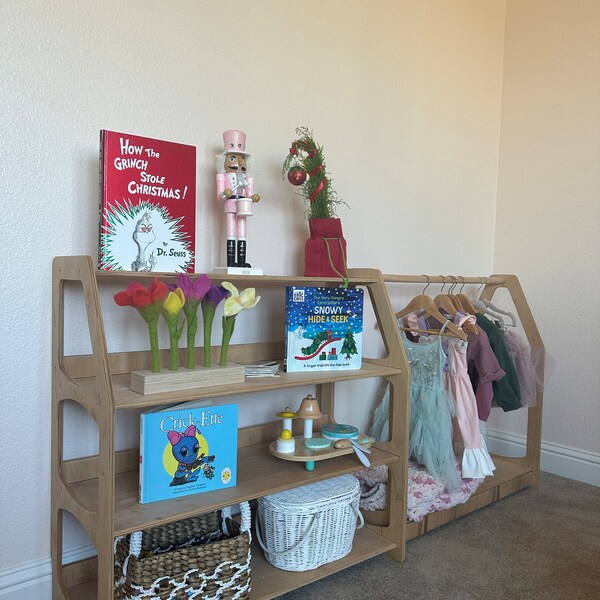 Dress up Storage for Toddler - Montessori Kids Clothing Rack, Nursery ...