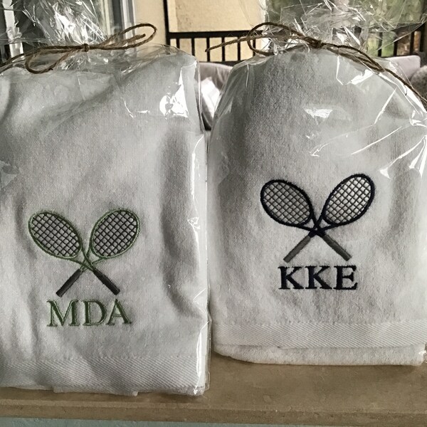 Monogrammed Tennis Towel, Personalized Tennis Towel, Embroidered Tennis ...
