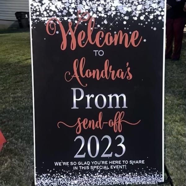 Prom Send-off Party Personalized Welcome Sign Printable | Silver ...