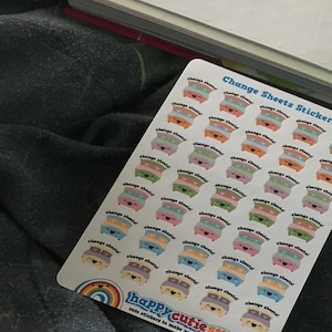 35 Cute Change Sheets/bed/clean Planner Stickers - Etsy