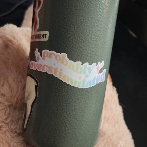 Probably Overstimulated Waterproof Retro Sticker - Etsy