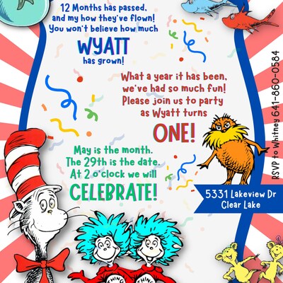 Instant Download Dr. Seuss Printable Kids Class Favor, One Fish Two ...
