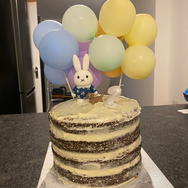 Miffy Cake Topper Fondant mit Luftballon und Geschenken Bundle, süße ...