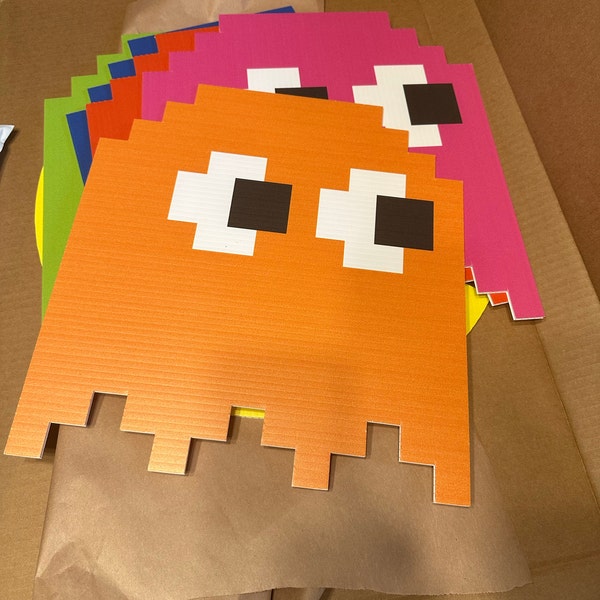 Pacman Yard Decoration, Pac-man Yard Sign, Pacman Birthday Backdrop ...