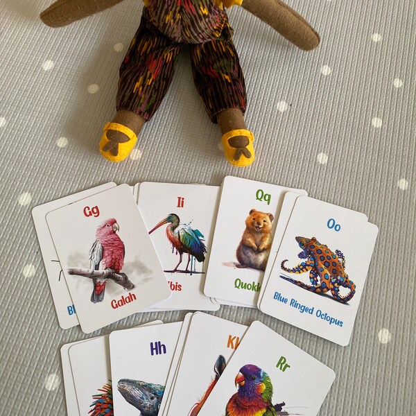 ABC Australian Animal Alphabet Flash Cards for Kids | Early Learning ...