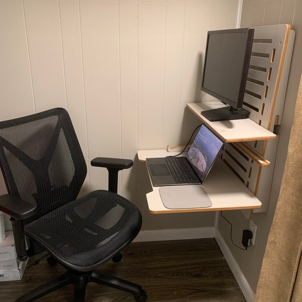 Computer Desk Adjustable Wooden Table Standing Plywood Office Furniture ...