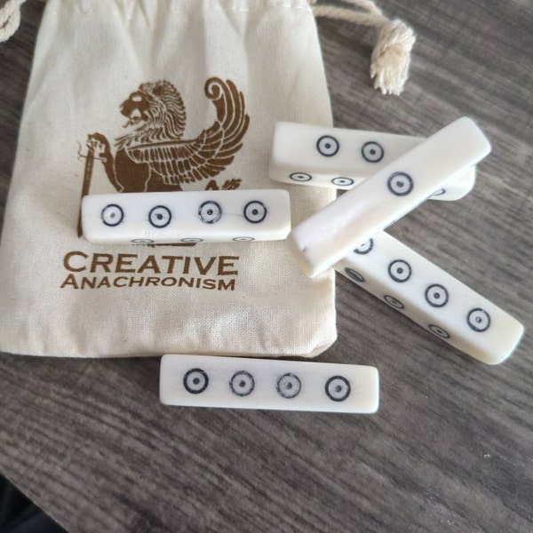 Medieval Bone Dice Set - D4 (set of 5) Set for Gaming, SCA, Creative ...