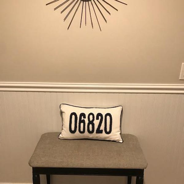 Zip Code Pillow, Housewarming Gift, Punch Needle Custom Pillow ...