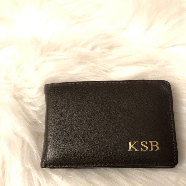 Mens Monogrammed Leather Wallet - Etsy