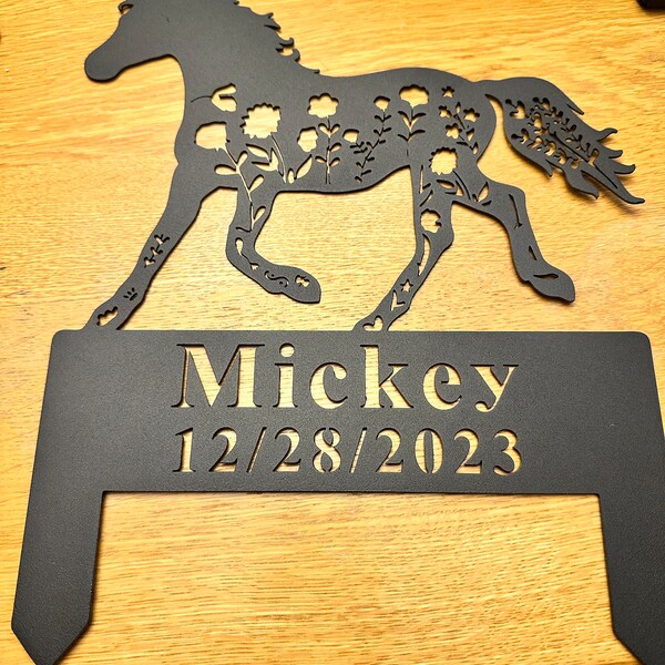 Custom Horse Memorial Stake Sign,grave Markers Sign, Metal Sign With ...