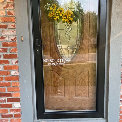 No Soliciting See Dog for Details Front Door Decal Door Decal No ...