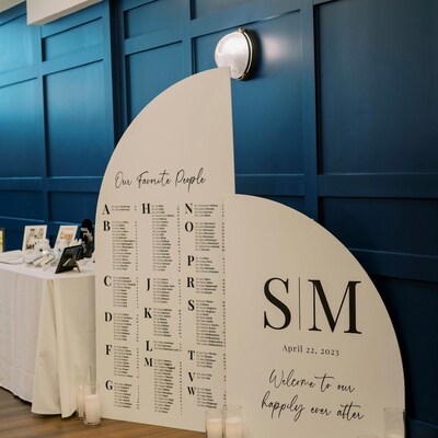 Arch Seating Chart Large Wedding Seating Chart Arched Panel With Easel ...