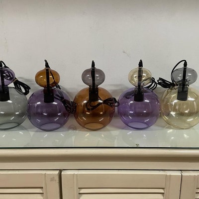 Hand Blown Glass Pendant Light, Kitchen Island Light , Ceiling Light ...