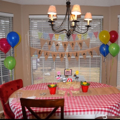 Vintage Gingham Bunting, Fabric Garland Flags, Yellow, Red, Green ...