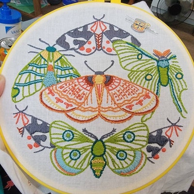 Hand Embroidery Kit, Moths, Hoop Art, Mom Gift, Gift for Friend - Etsy