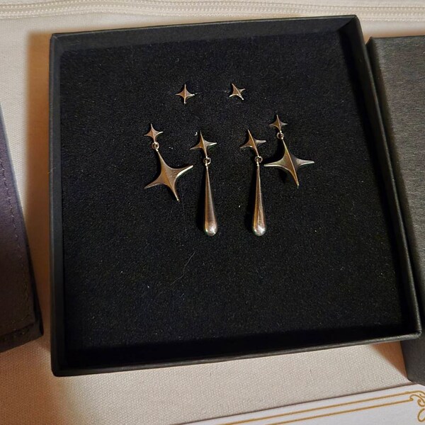 Stella Drop Earrings - Meteor - Silver, 925 Sterling Silver Earrings ...