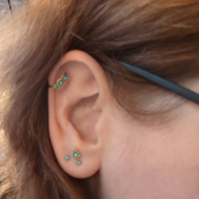 Opal Helix Curved Barbell Earring Helix Piercing Surgical - Etsy