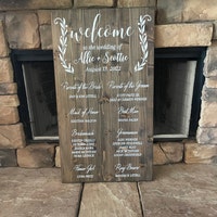 Bridal Party Sign Wedding Program Sign wedding Welcome Sign Ceremony ...
