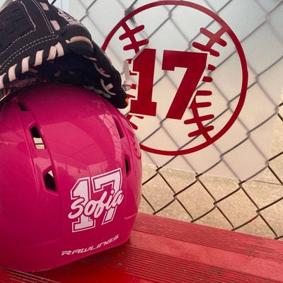 Softball Name Number Decal / Softball Helmet Decal / Softball - Etsy
