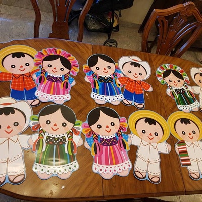 Mexican Maria Rag Dolls Clipart, Pink and Blue Set 198 - Etsy