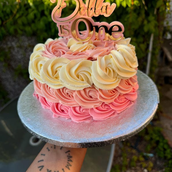 Double Layer Cake Topper | Name is Age | Personalised | Various Sizes ...