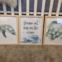 Sea Turtle Nursery Prints, Ocean Nursery Prints, Set of 3 Prints Sea ...