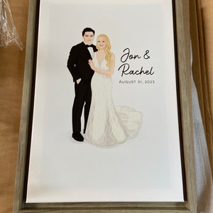 Wedding Guest Book Alternative Canvas Guest Book Illustration Cartoon ...