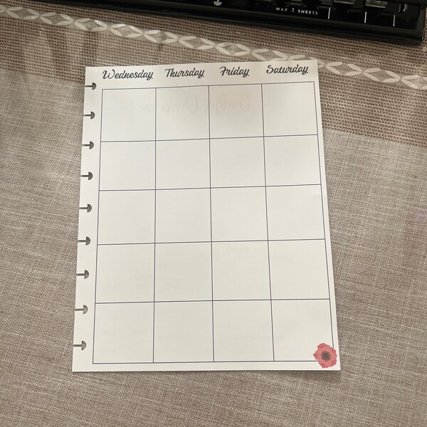 Monthly Calendar for the HAPPY PLANNER Classic & Mini FLORAL Printable ...