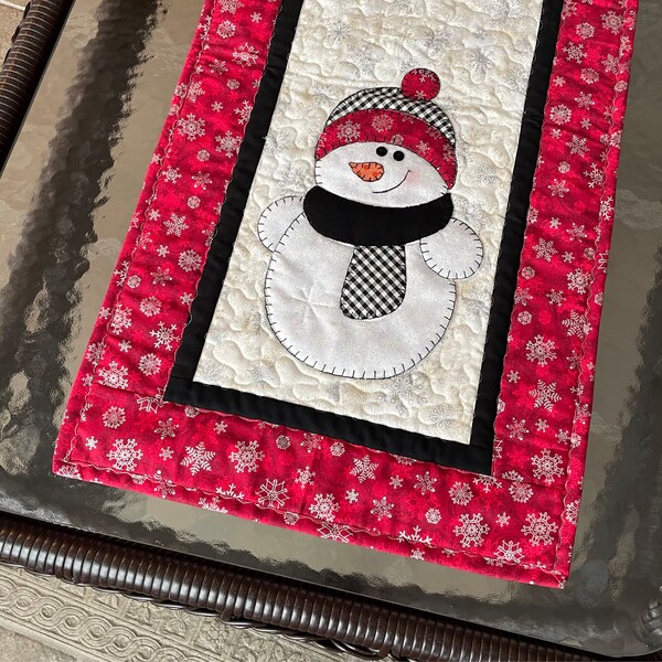 Snowman Applique Table Runner Pattern Digital Download PDF - Etsy