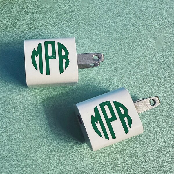 Monogram Phone Charger Label, Monogram Phone Charger Decal, Mini ...