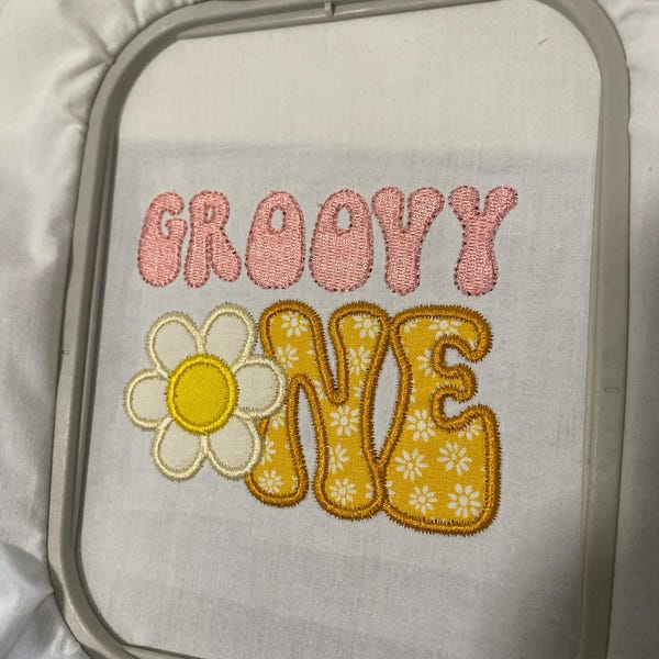 Groovy One Embroidery,first Birthday Embroidery,retro Baby Birthday ...