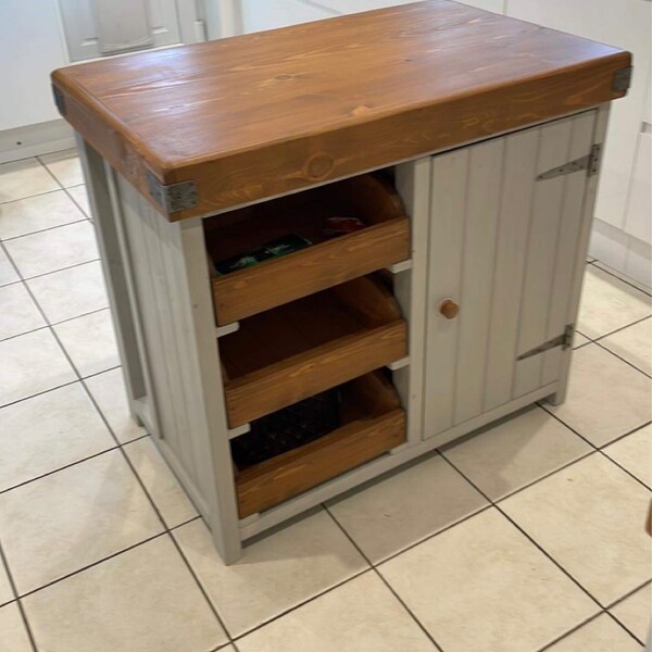 Butchers Block Style Kitchen Island - Etsy UK