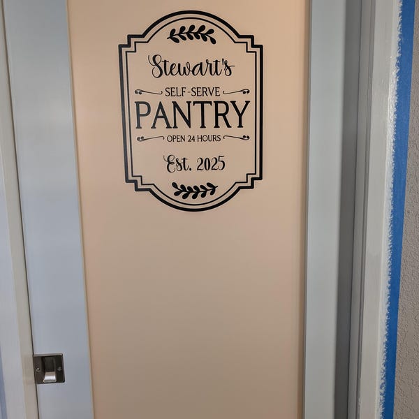 Custom Pantry Decal - Custom Pantry Sticker - Customizable Pantry Door ...