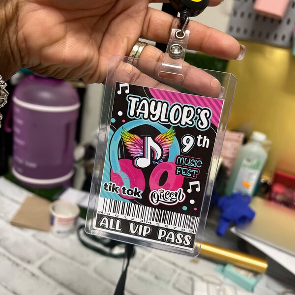 Vip Pass Musical Birthday Girl Party, Printable Musical Vip All Access ...
