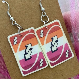 Uno Reverse Card Non-binary Earrings - Etsy