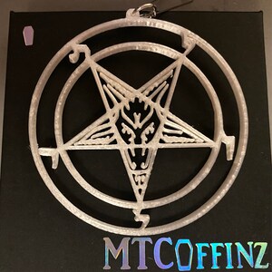 Sigil of Baphomet Pentacle Goat Head Satan Satanic Symbol Hoop Earrings ...