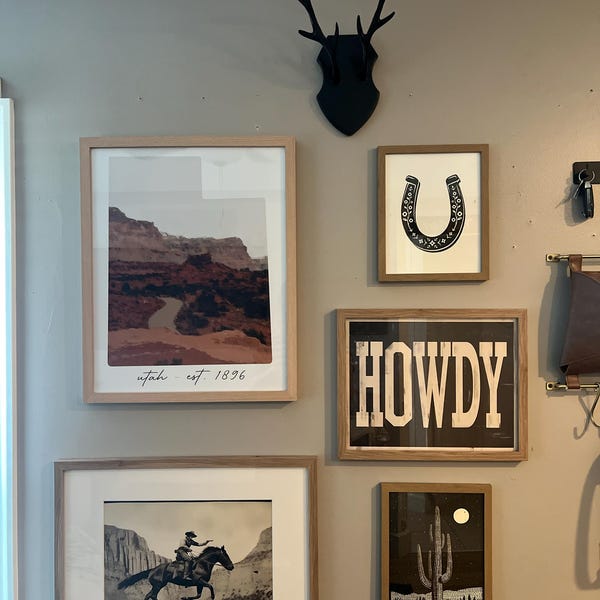 Saguaro Cactus Block Print Poster, Western Decor, Southwestern Wall Art ...