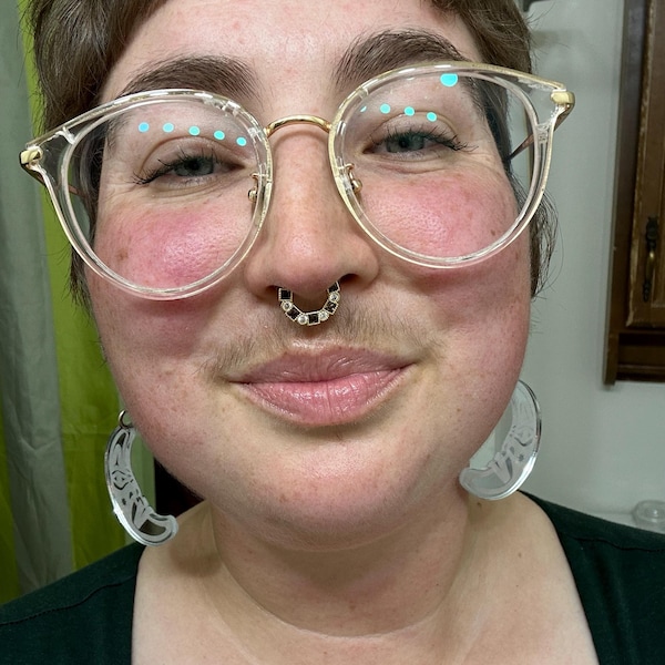 Implant Titanium Push in Threadless Nose Set ,L Bend Nose Stud ...