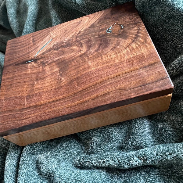 Walnut, Alder, With Turquoise Inlay Box - Etsy