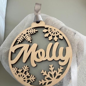 Custom Christmas Baubles With Name Wooden Tree Baubles - Etsy
