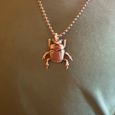 Beetle Necklace Silver Bug Patina Insect Gold Beetle Scarab Pendant ...