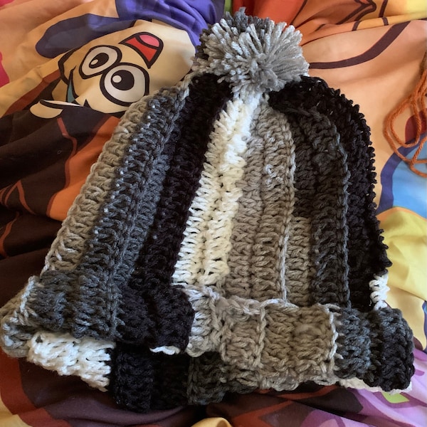 Crochet Pattern / Easy Adult Beanie Made From Rectangle / Beginner ...