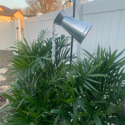 Crystal Pouring Watering Can Large Metal Pitcher Garden Art ...